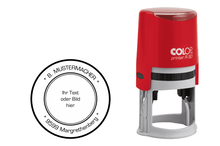 Firmenstempel – mit Logo und Text online erstellen und bestel